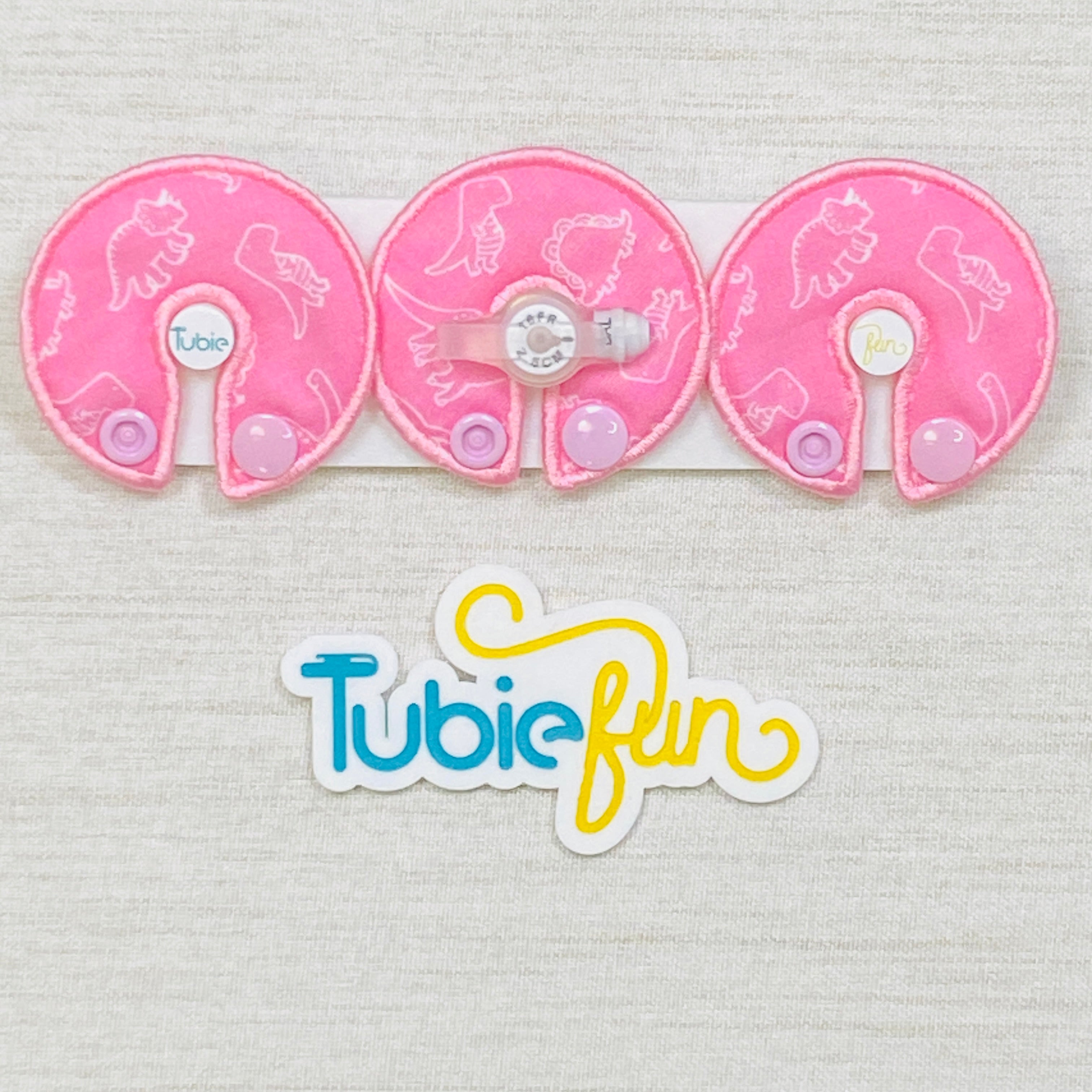 G-Tube Button Pad Cover - Pink Dinosaurs – Tubie Fun