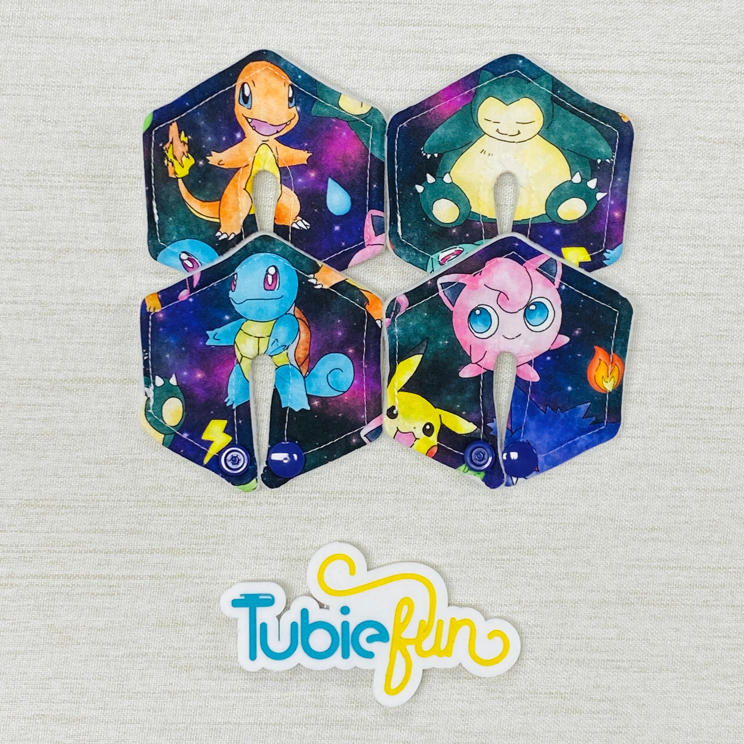 Hexagon G-Tube Button Pad Cover - Pocket Monsters – Tubie Fun