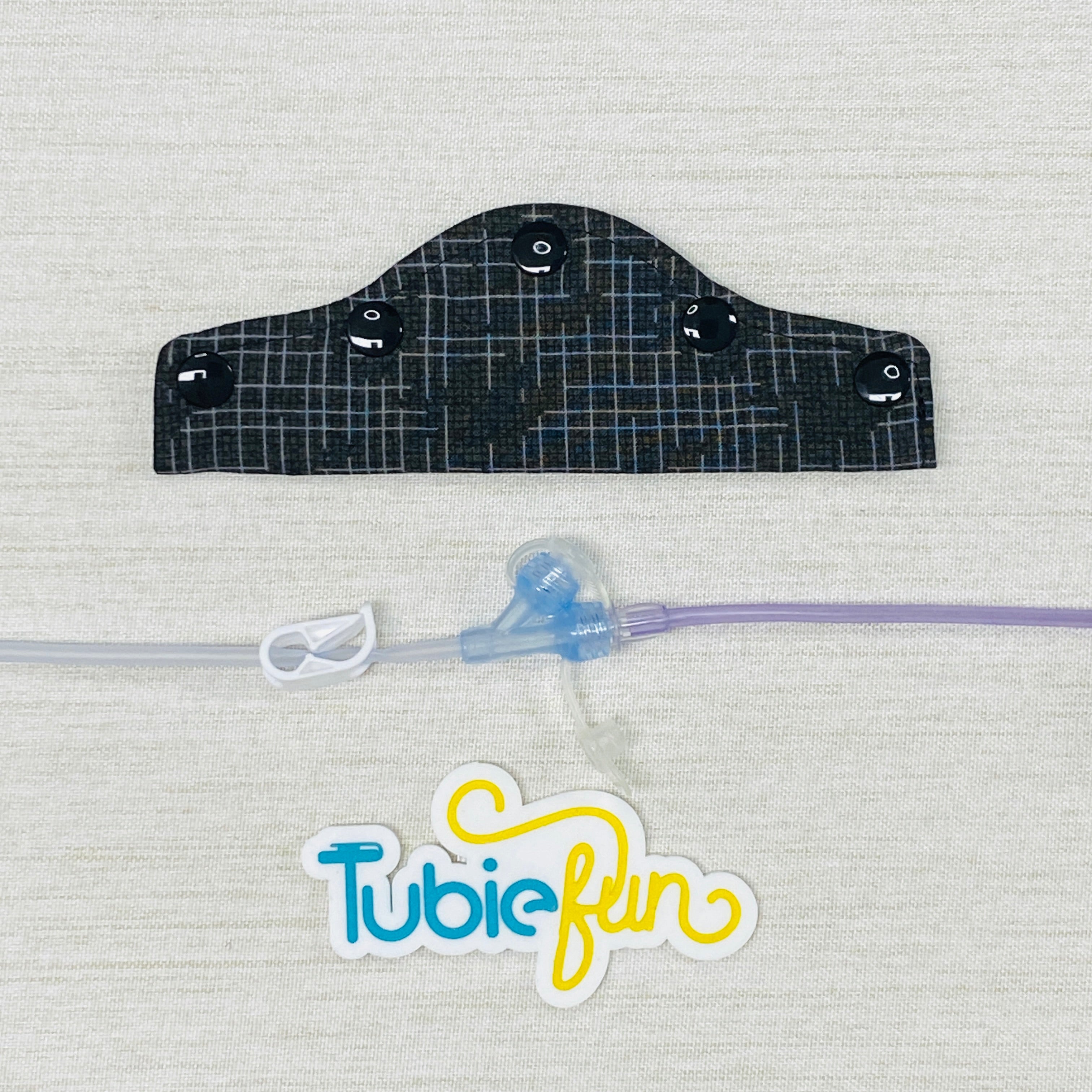 Feeding Tube Connection Cover - Black Patterned – Tubie Fun