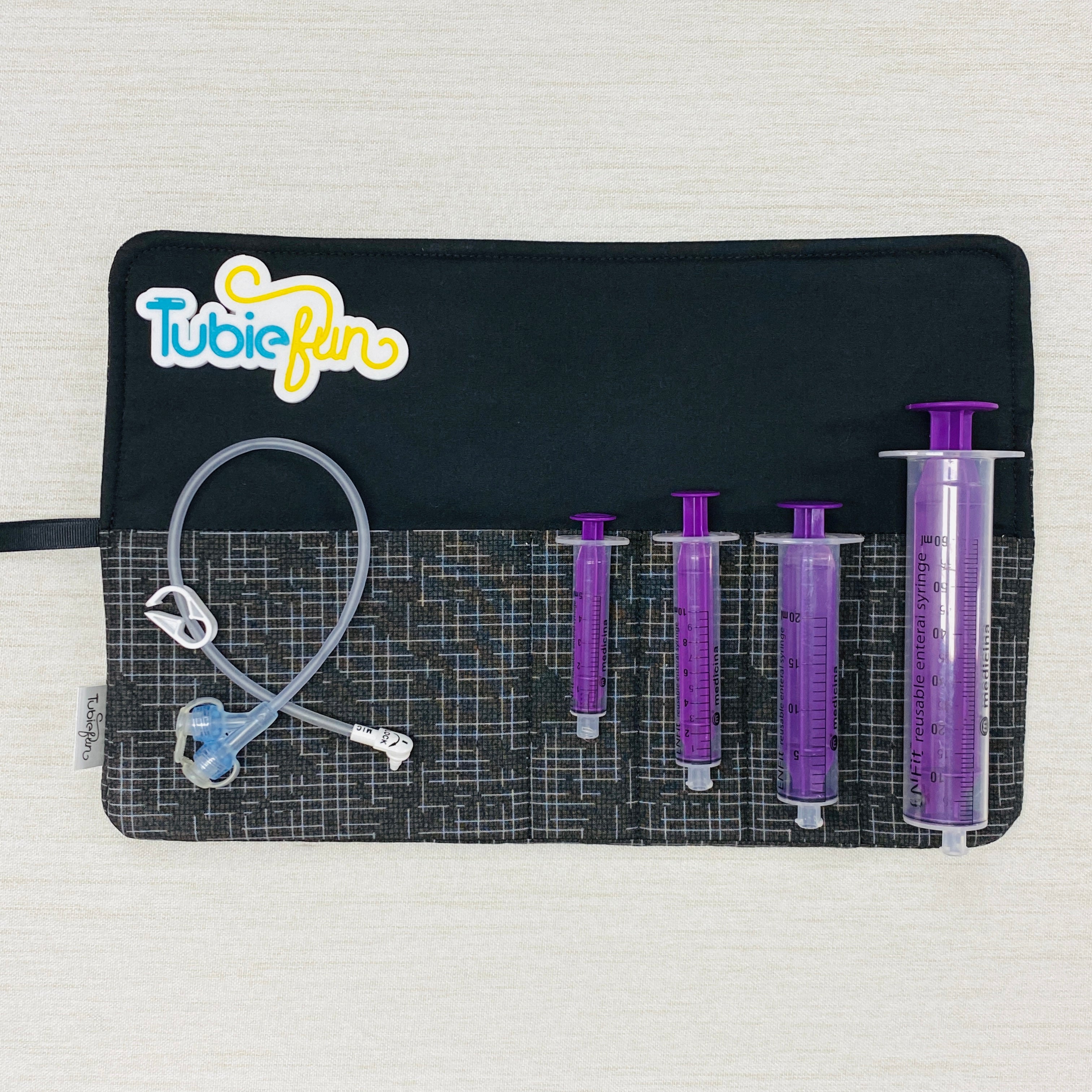 Syringe Roll - Black Patterned – Tubie Fun