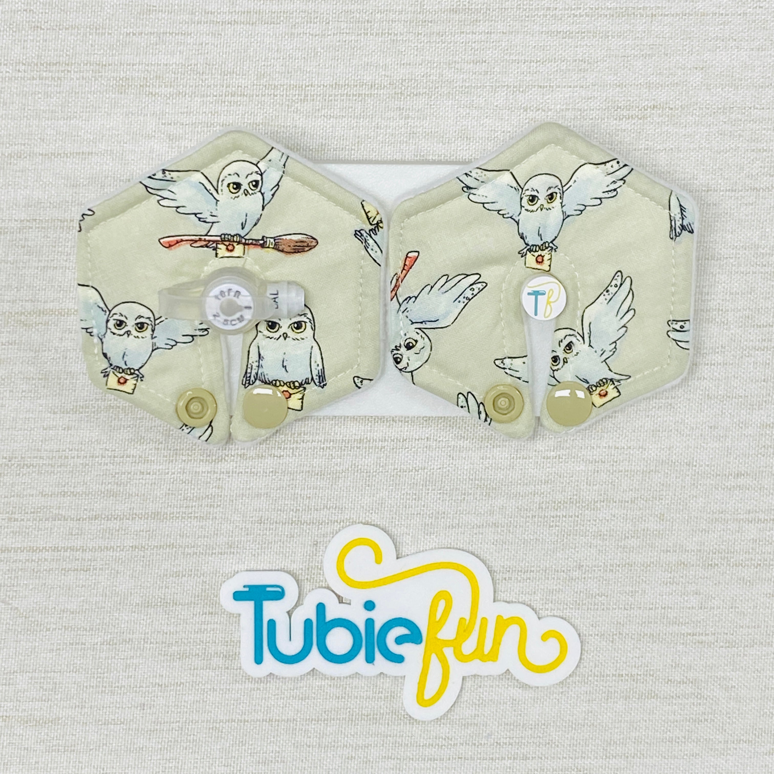 Hexagon G-Tube Button Pad Cover - Wizard Owl – Tubie Fun