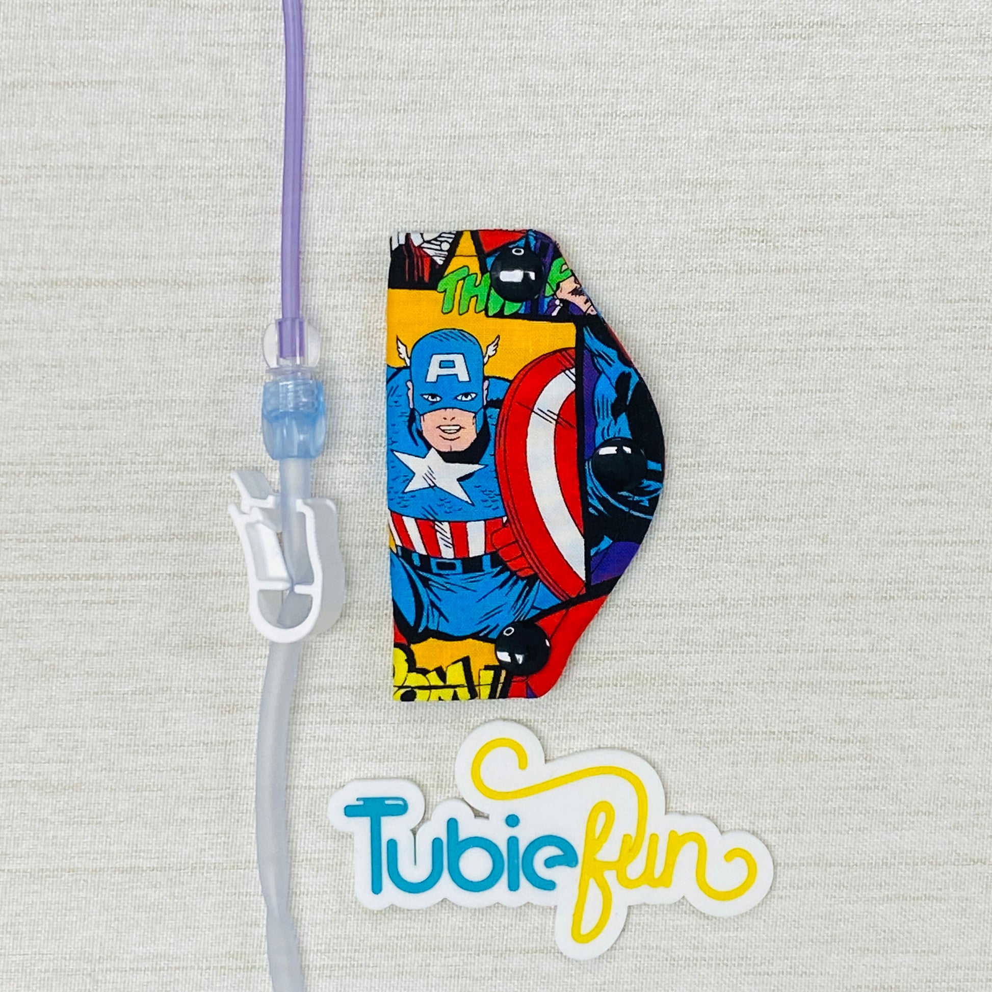 Feeding Tube Mini Connection Cover - Comic Hero – Tubie Fun